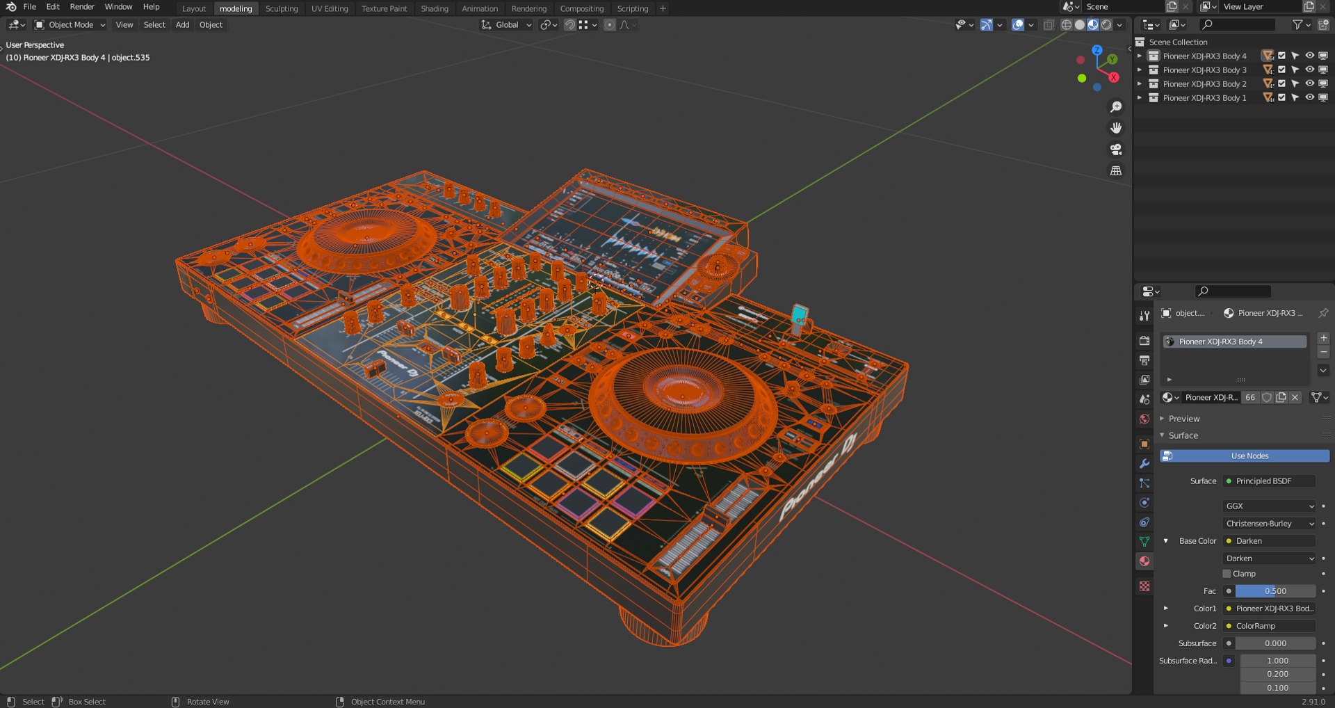 3D Pioneer XDJ-RX3 DJ 2-channel Performance All-in-one DJ System Black Model - TurboSquid 1865778