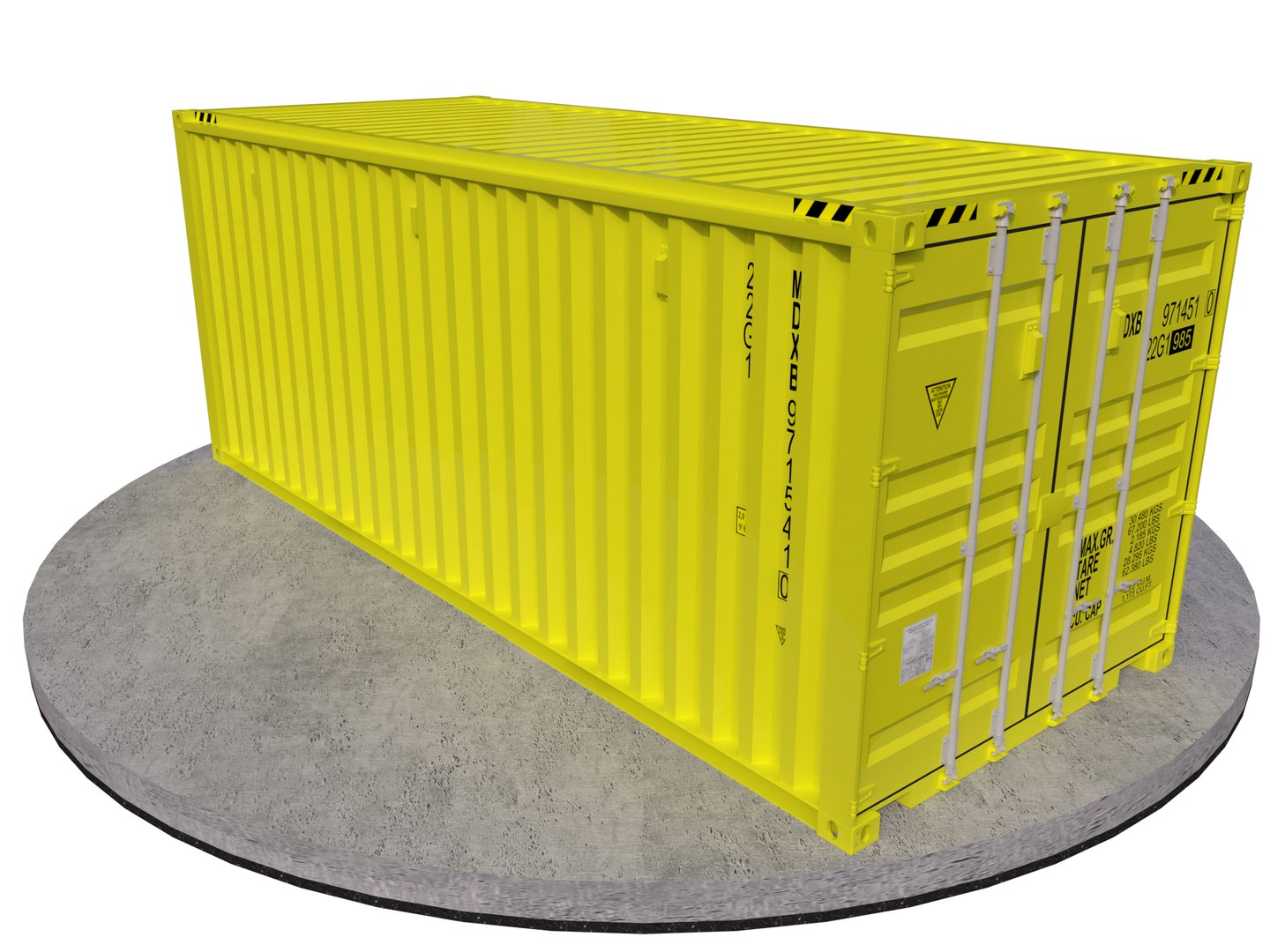 3D Yellow Transport 20ft Container - TurboSquid 1799080