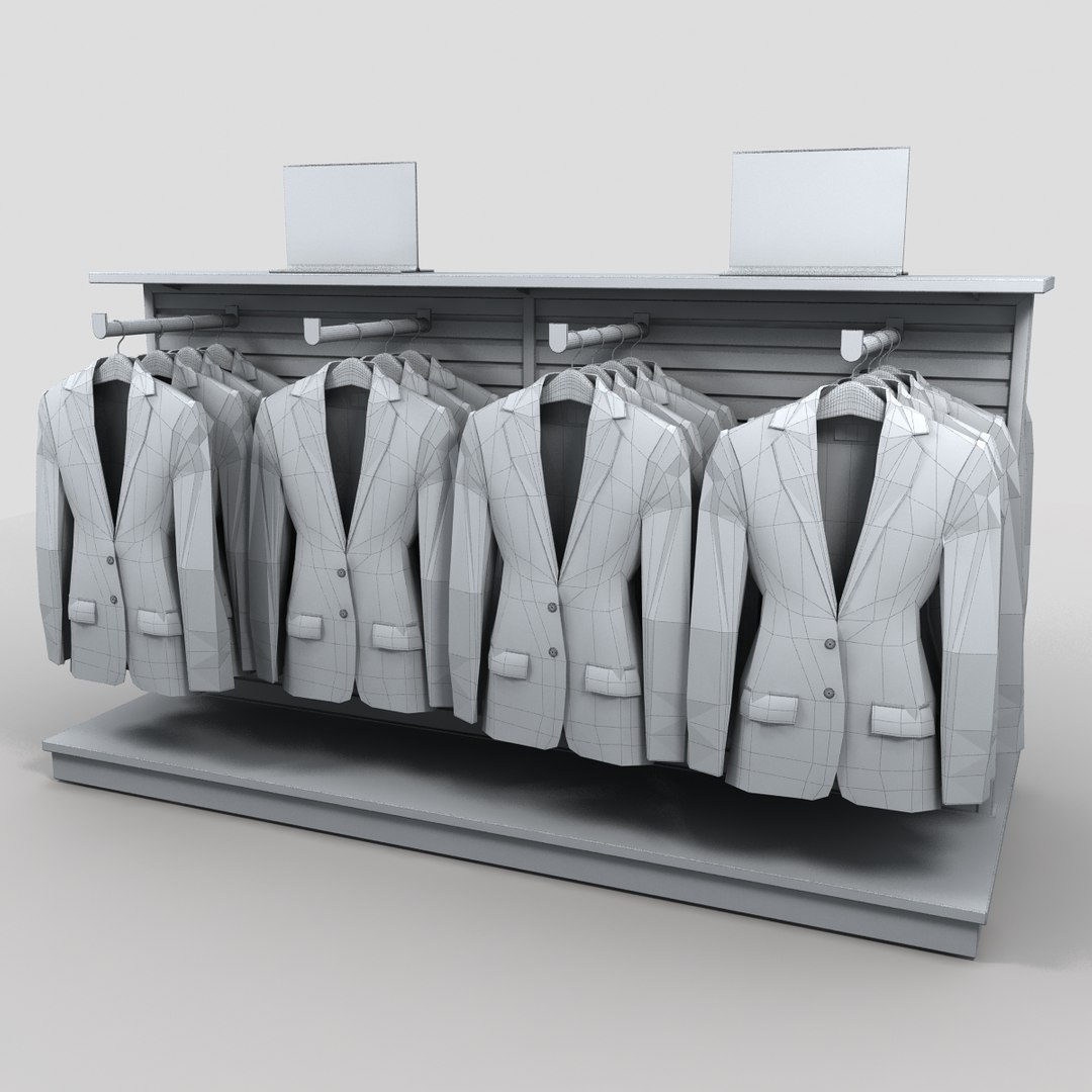 Women Suit Rack 3d Model