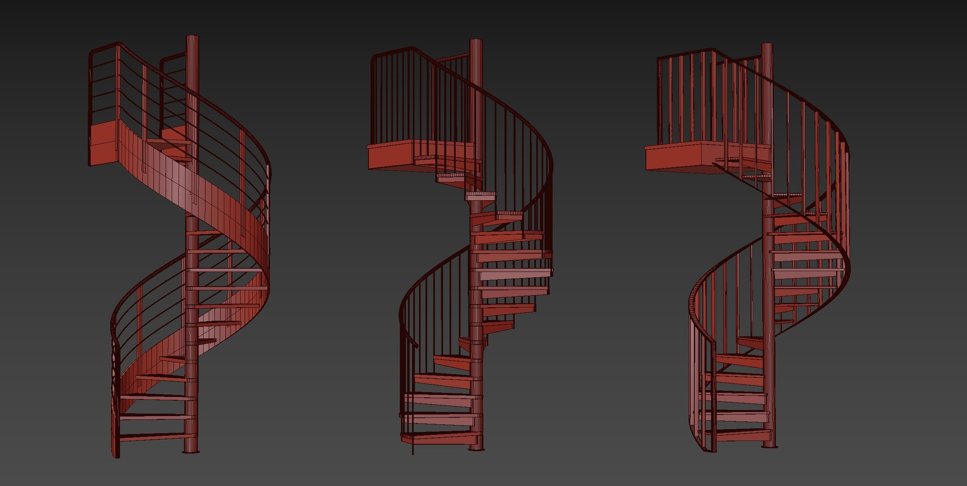 Set Of Spiral Staircases 3D Model 3D Model - TurboSquid 2192019