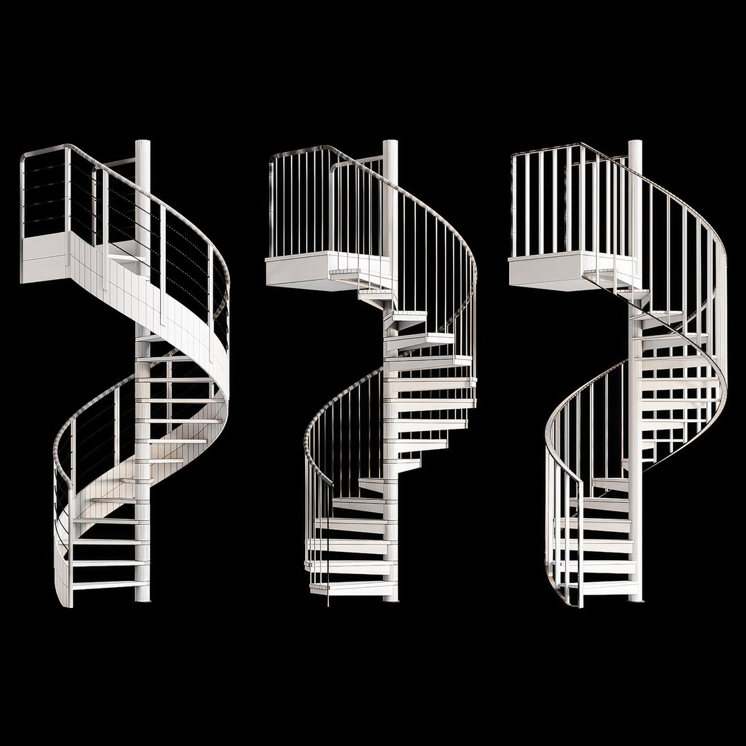 Set Of Spiral Staircases 3D Model 3D Model - TurboSquid 2192019