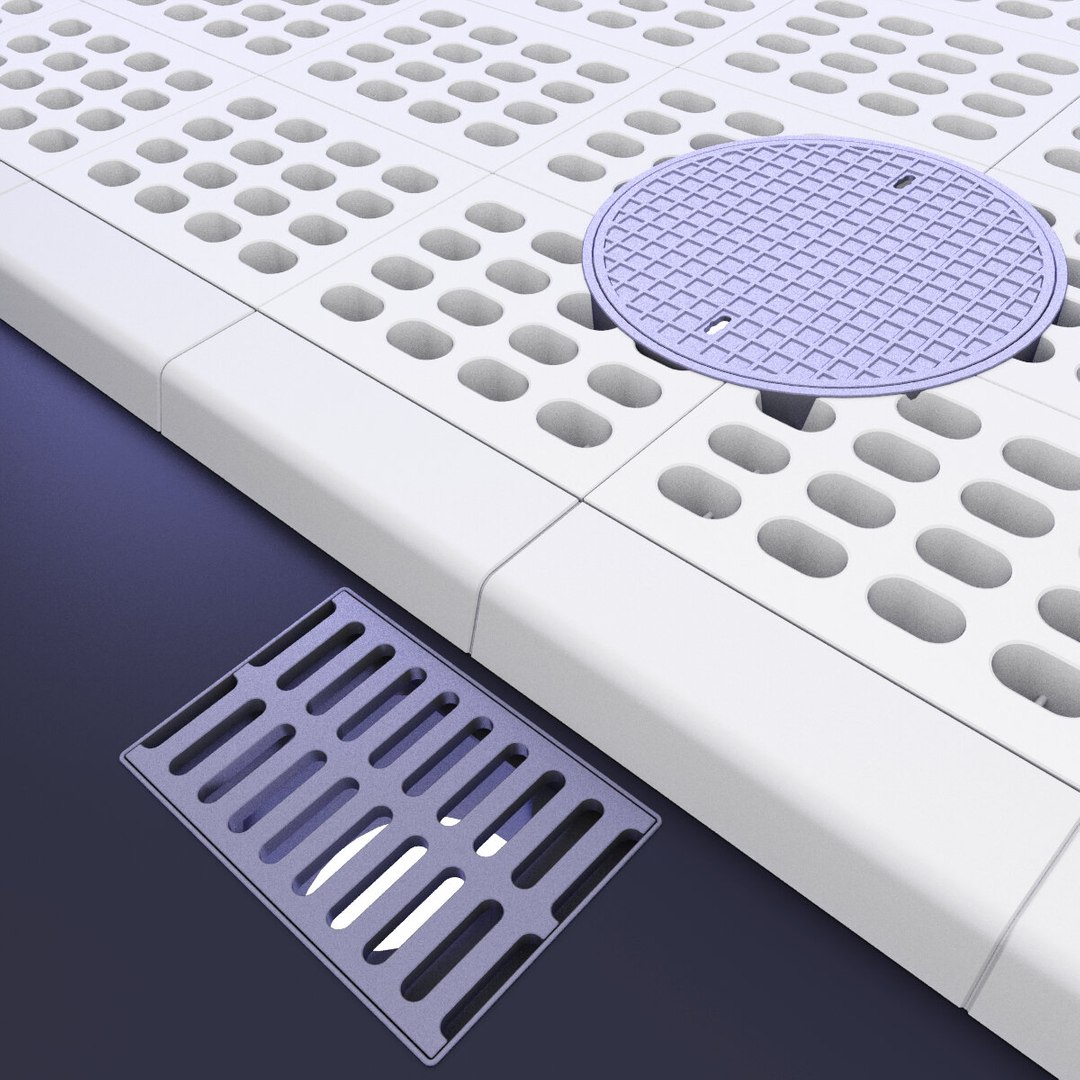 3D Concrete Openwork Concrete Slab Pavement 11 model - TurboSquid 2096874