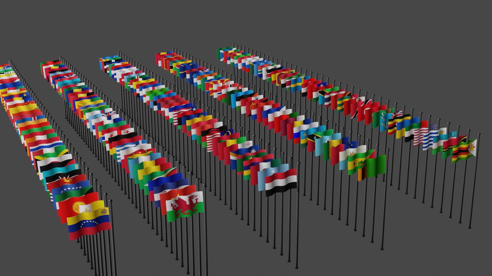 All World Countries Flags Low-poly 3D Model 3D Model - TurboSquid 1922005