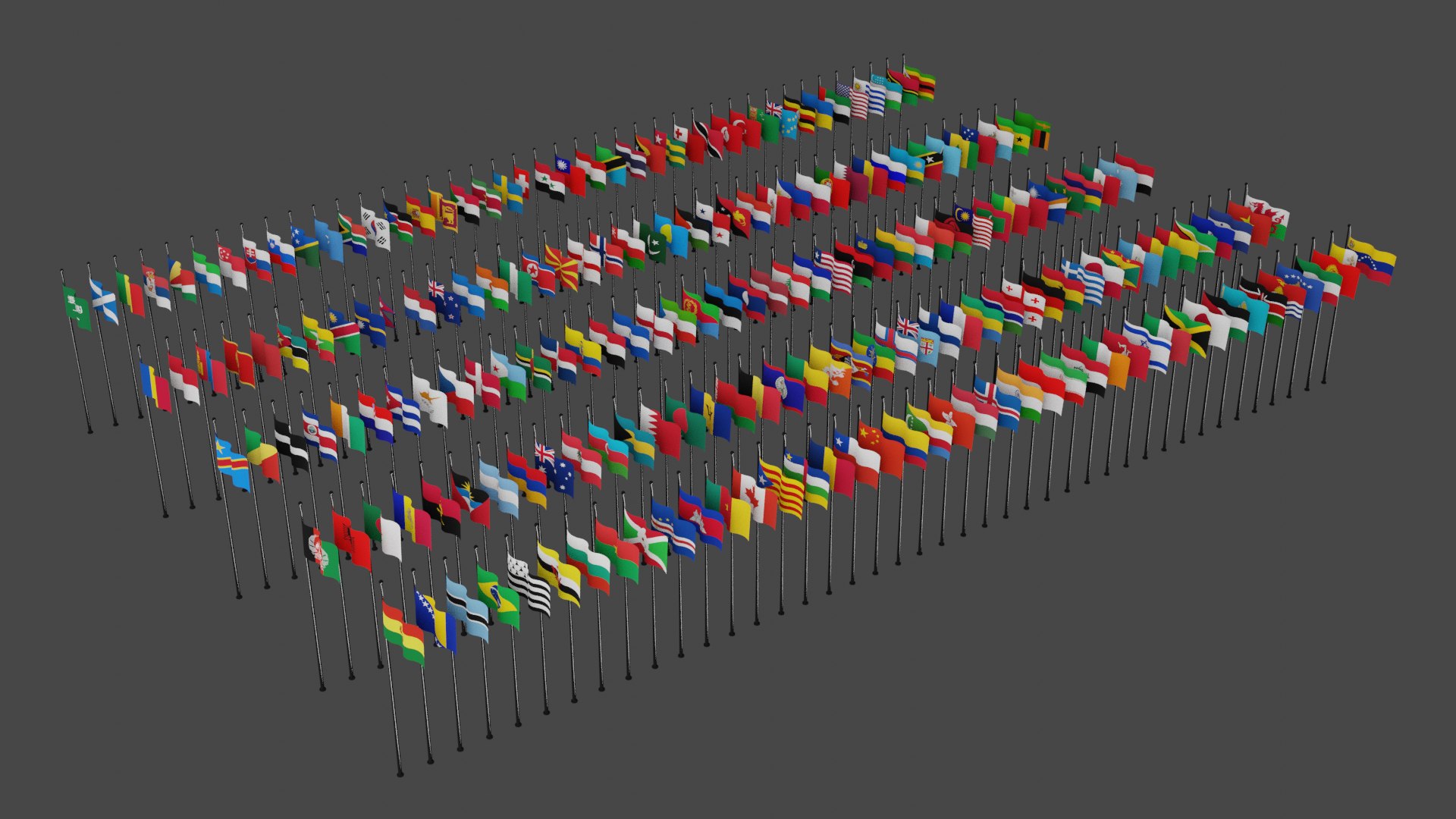 All World Countries Flags Low-poly 3D Model 3D Model - TurboSquid 1922005