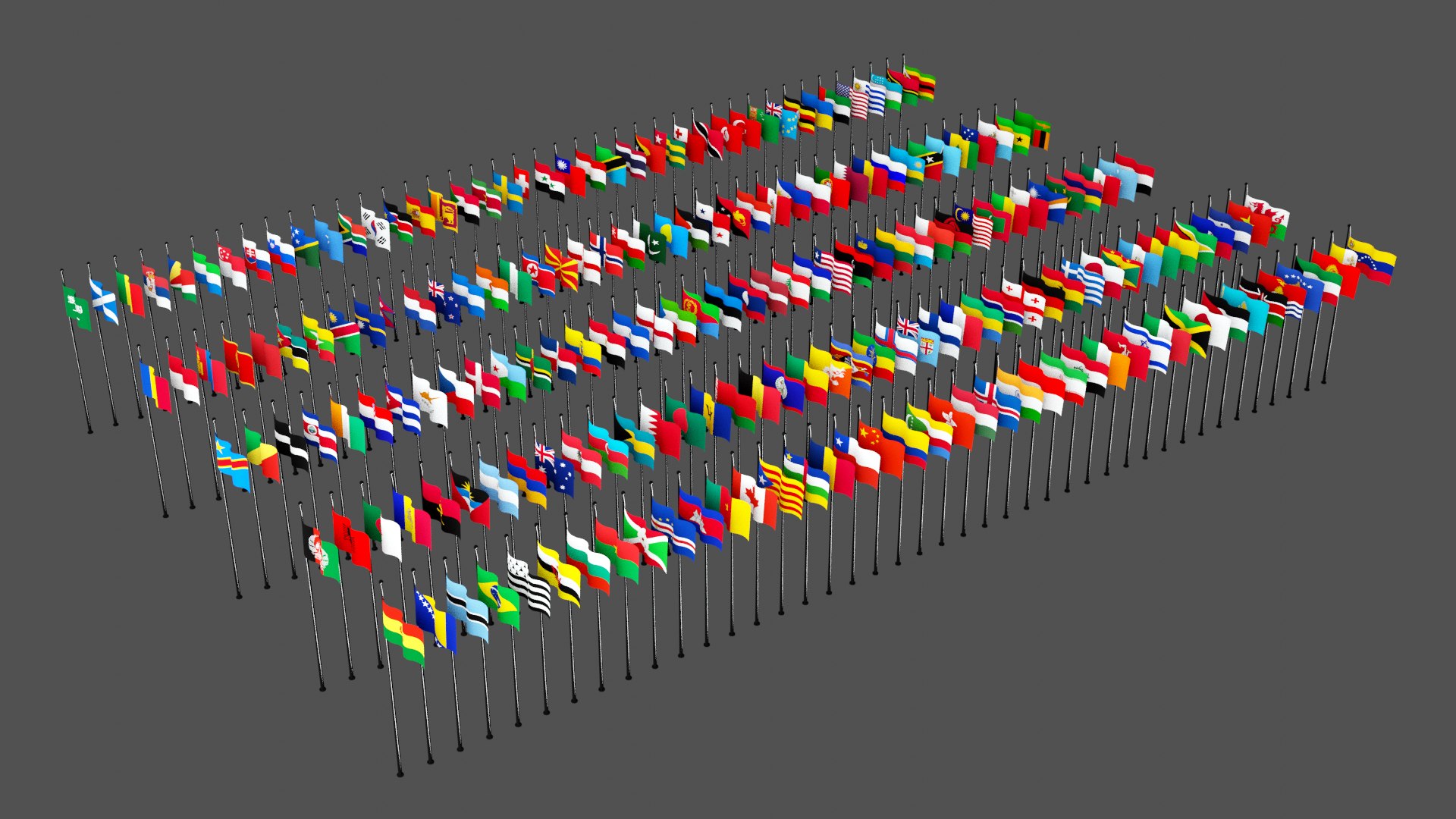 All World Countries Flags Low-poly 3D Model 3D Model - TurboSquid 1922005