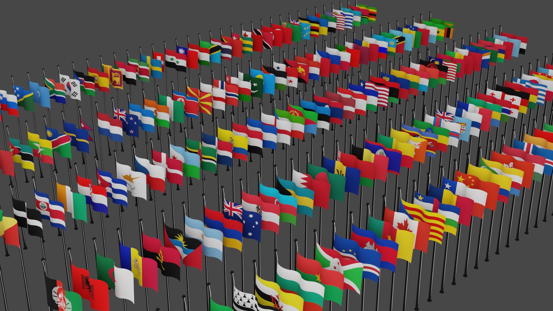 All World Countries Flags Low-poly 3D Model 3D Model - TurboSquid 1922005
