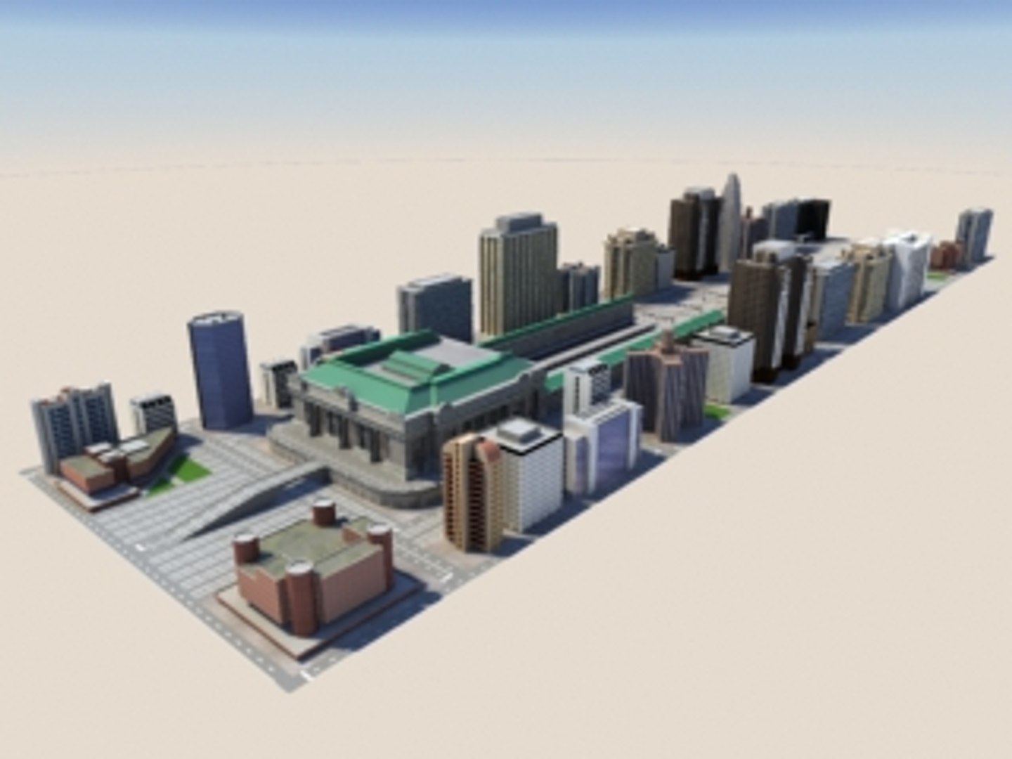 3d Model Of City Bloc