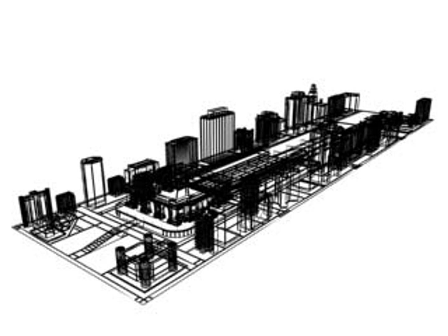 3d Model Of City Bloc