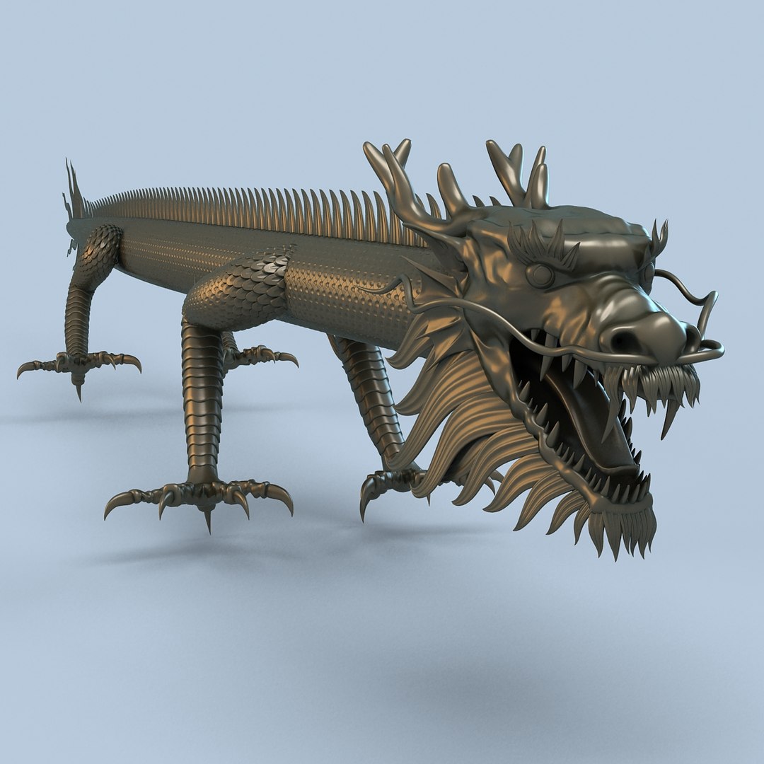 3d chinese straight dragon