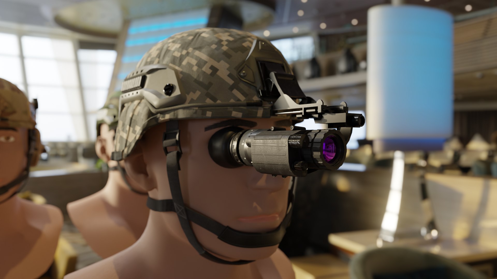 ACH And ARCH Helmet With PVS-14 Night Vision Monocular 3D Model - TurboSquid 2090259