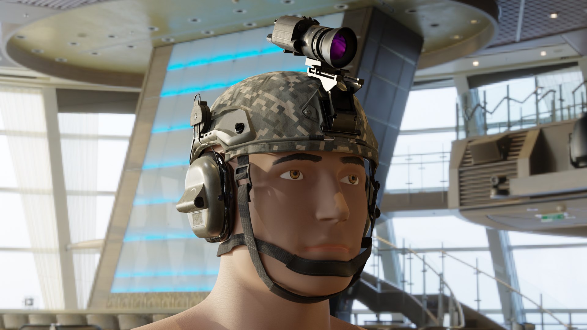 ACH And ARCH Helmet With PVS-14 Night Vision Monocular 3D Model - TurboSquid 2090259