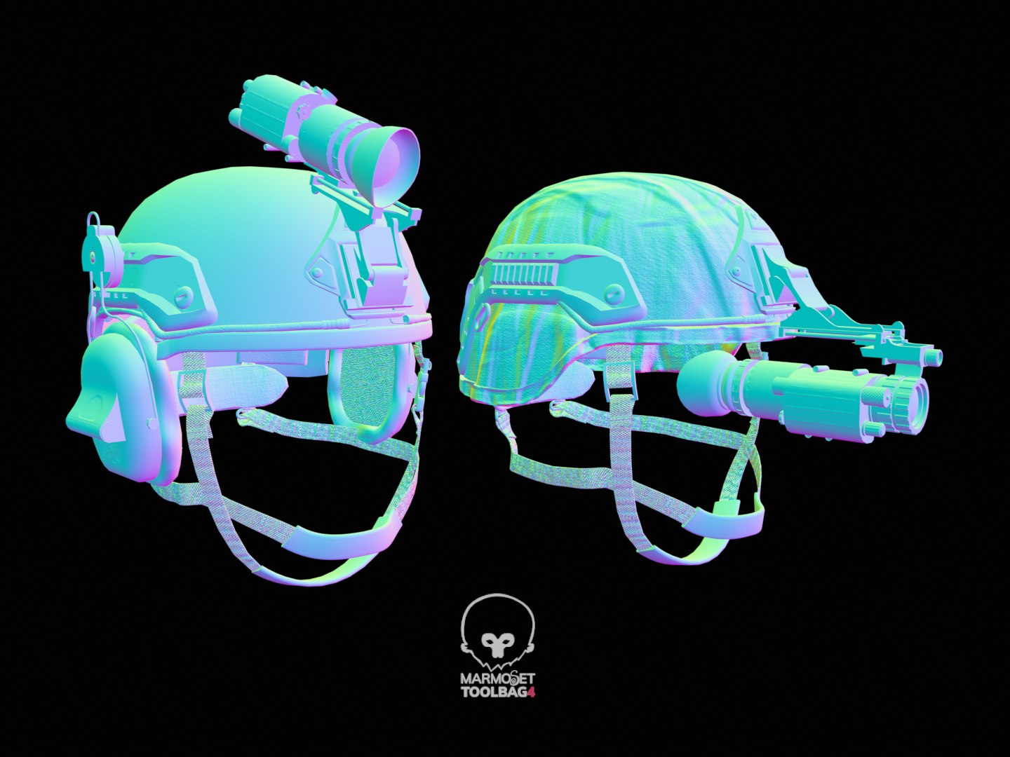 ACH And ARCH Helmet With PVS-14 Night Vision Monocular 3D Model - TurboSquid 2090259