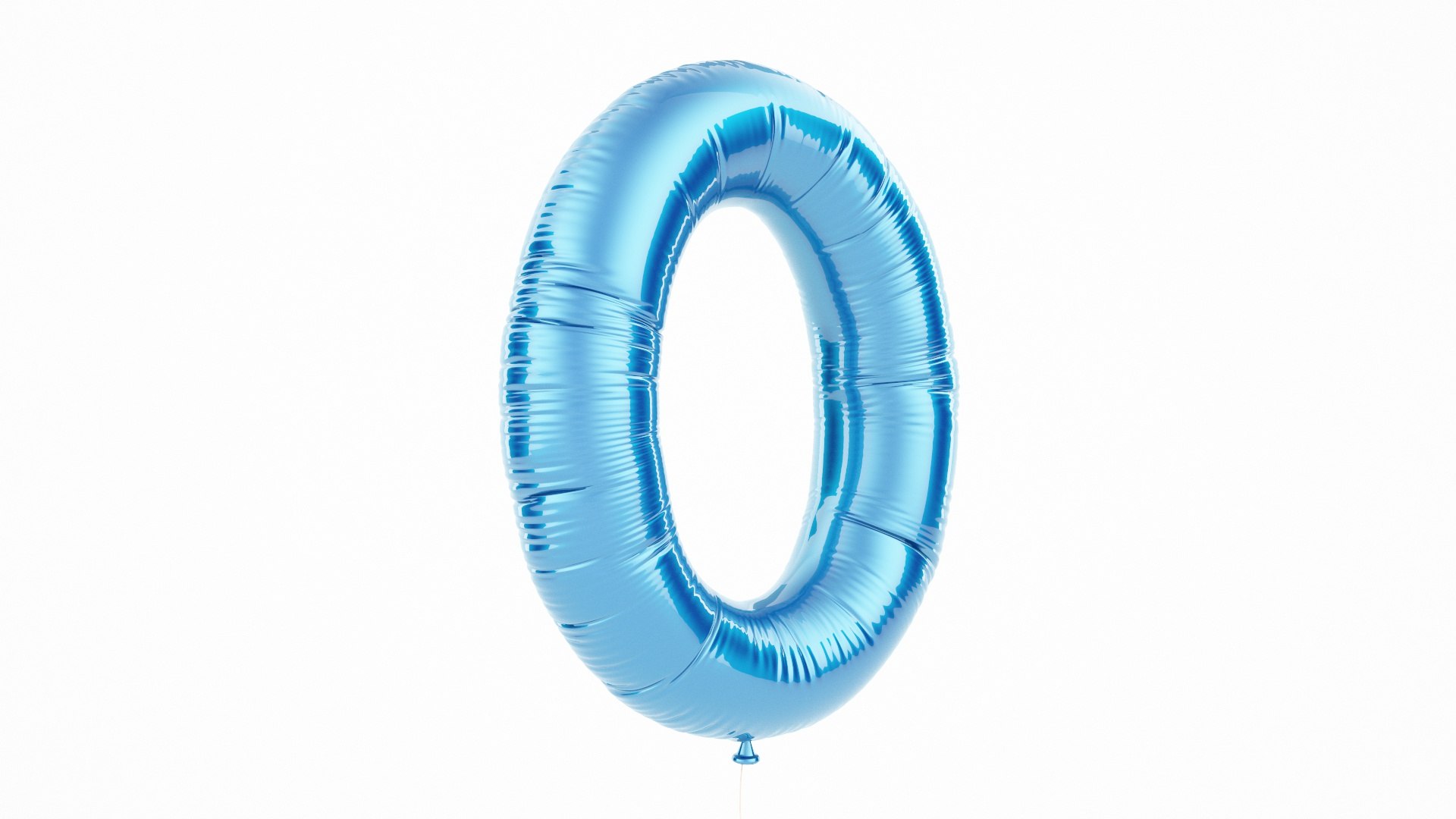 3D Shiny Foil Balloon Number 0 Model - TurboSquid 2141203