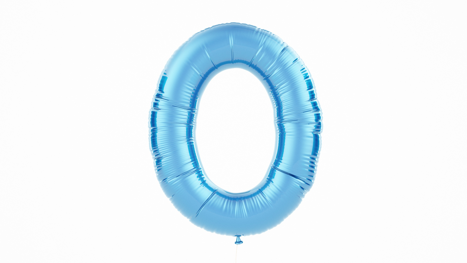 3D Shiny Foil Balloon Number 0 Model - TurboSquid 2141203