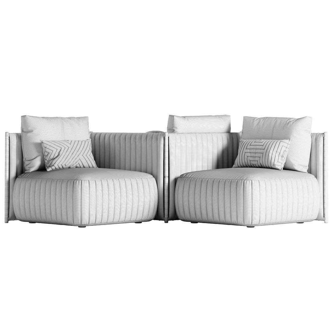 3D Saba Italia Metis Sofa Set 2 Model - TurboSquid 2160416
