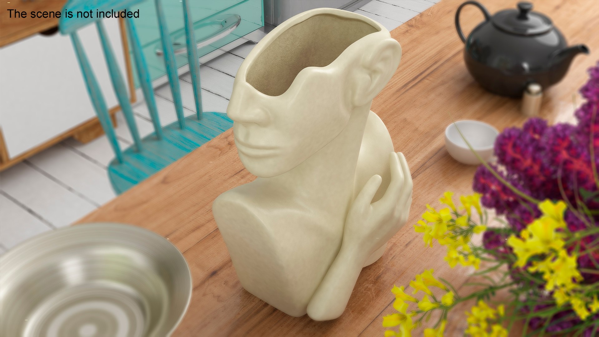 Abstract Bust Vase Beige Model - TurboSquid 2153027