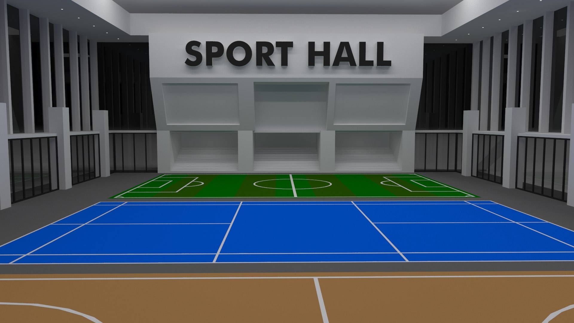 3D Layout Scene Indoor Sport Hall Ballroom Model - TurboSquid 2365811