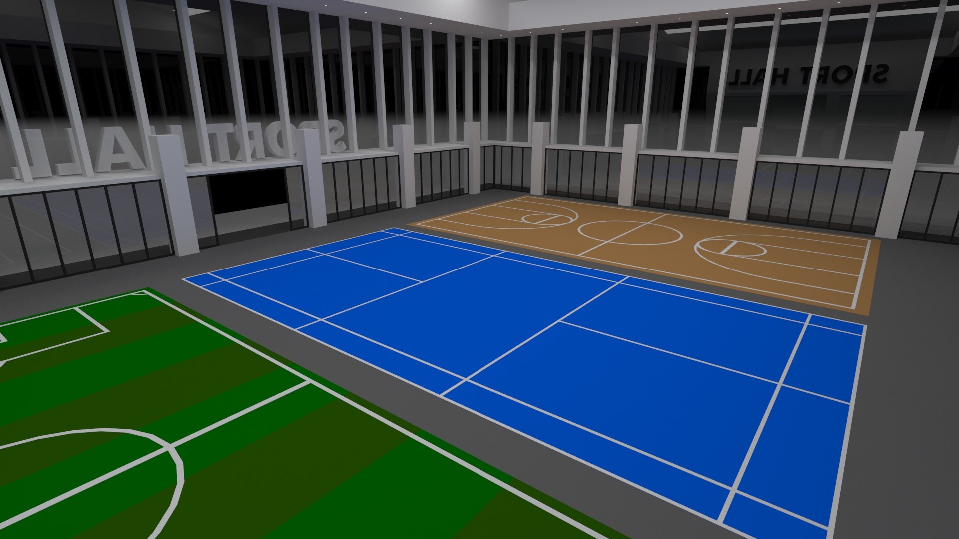 3D Layout Scene Indoor Sport Hall Ballroom Model - TurboSquid 2365811