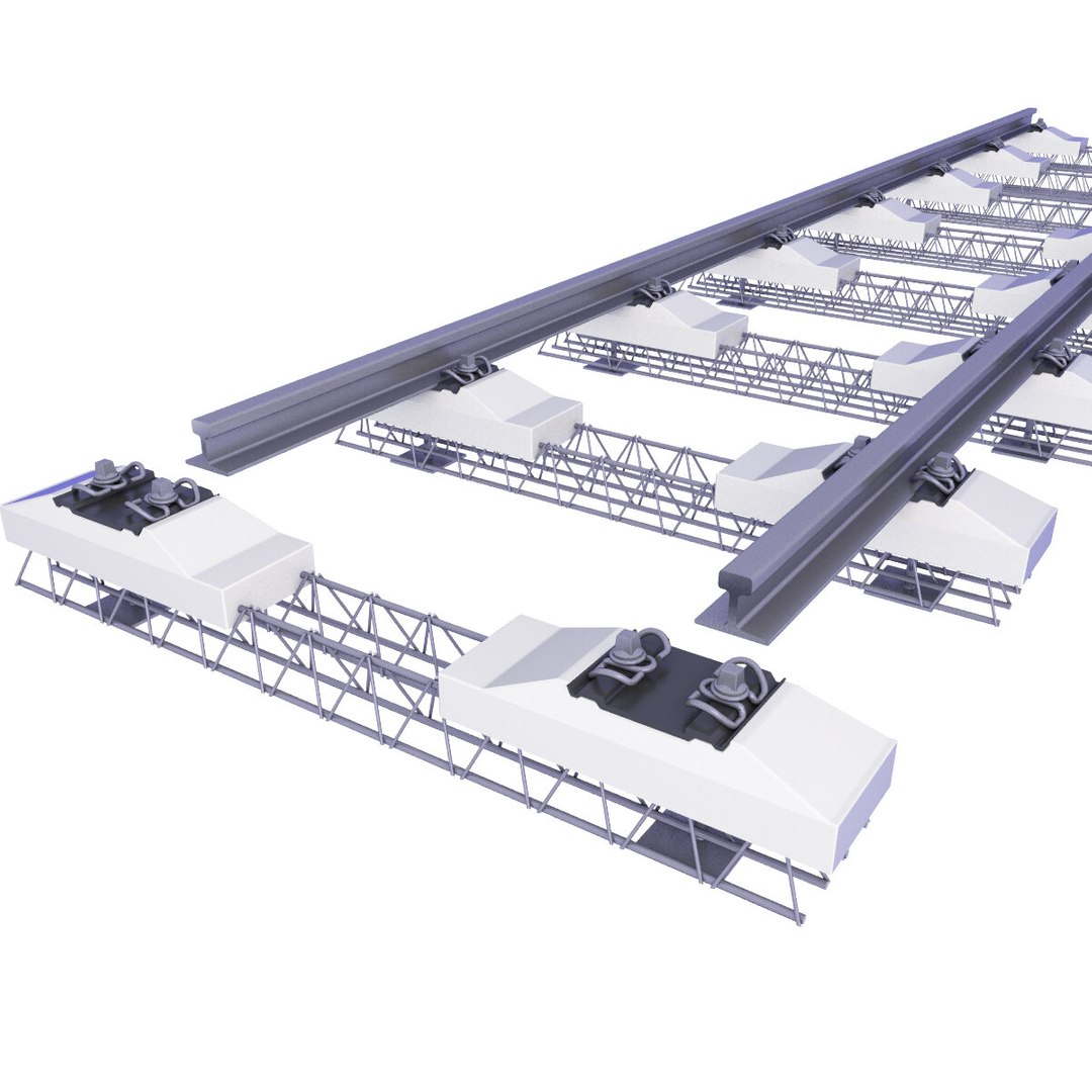 Tram Tracks 36 Model - TurboSquid 2096395