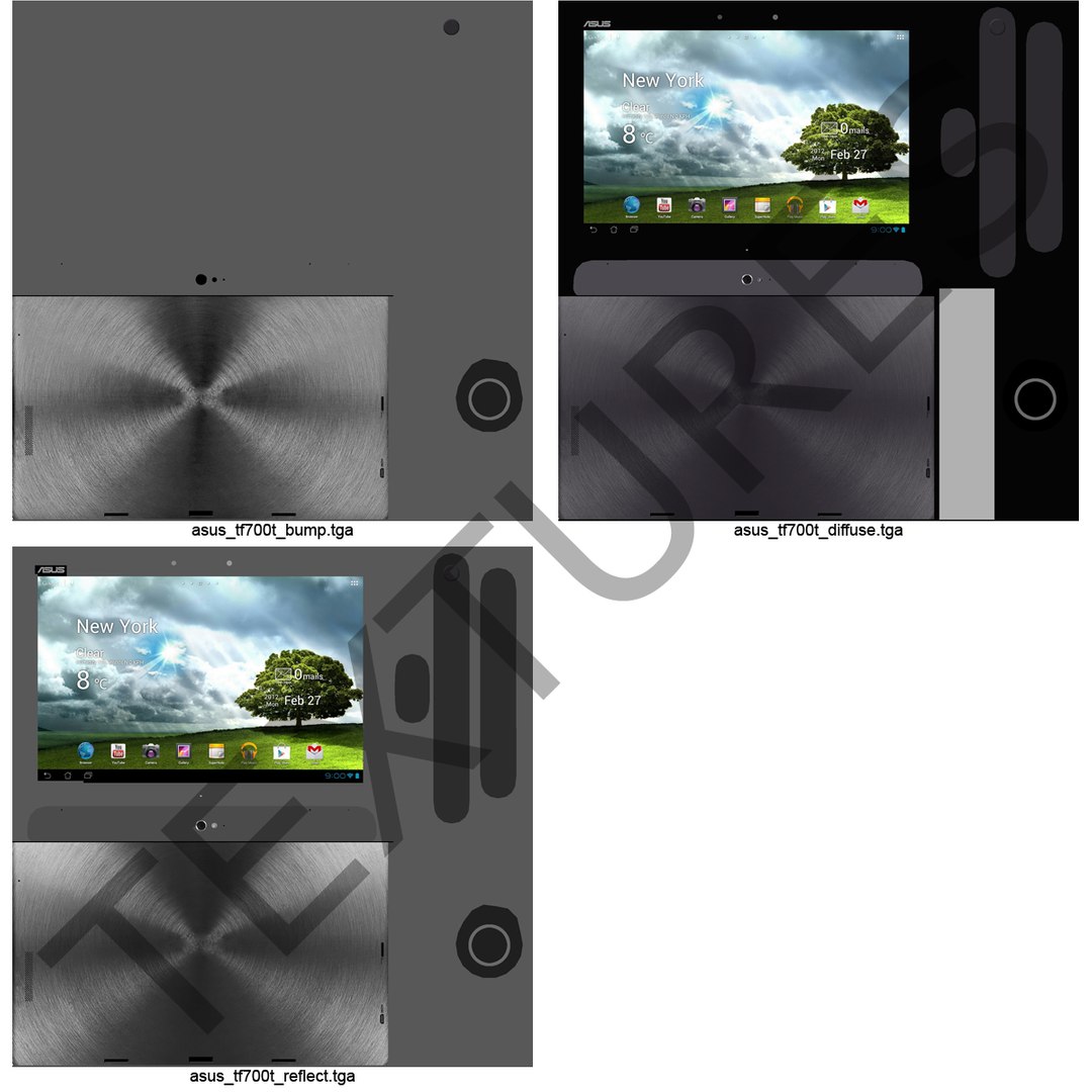 3d Asus Tf700t-b1-gr Tablet Model
