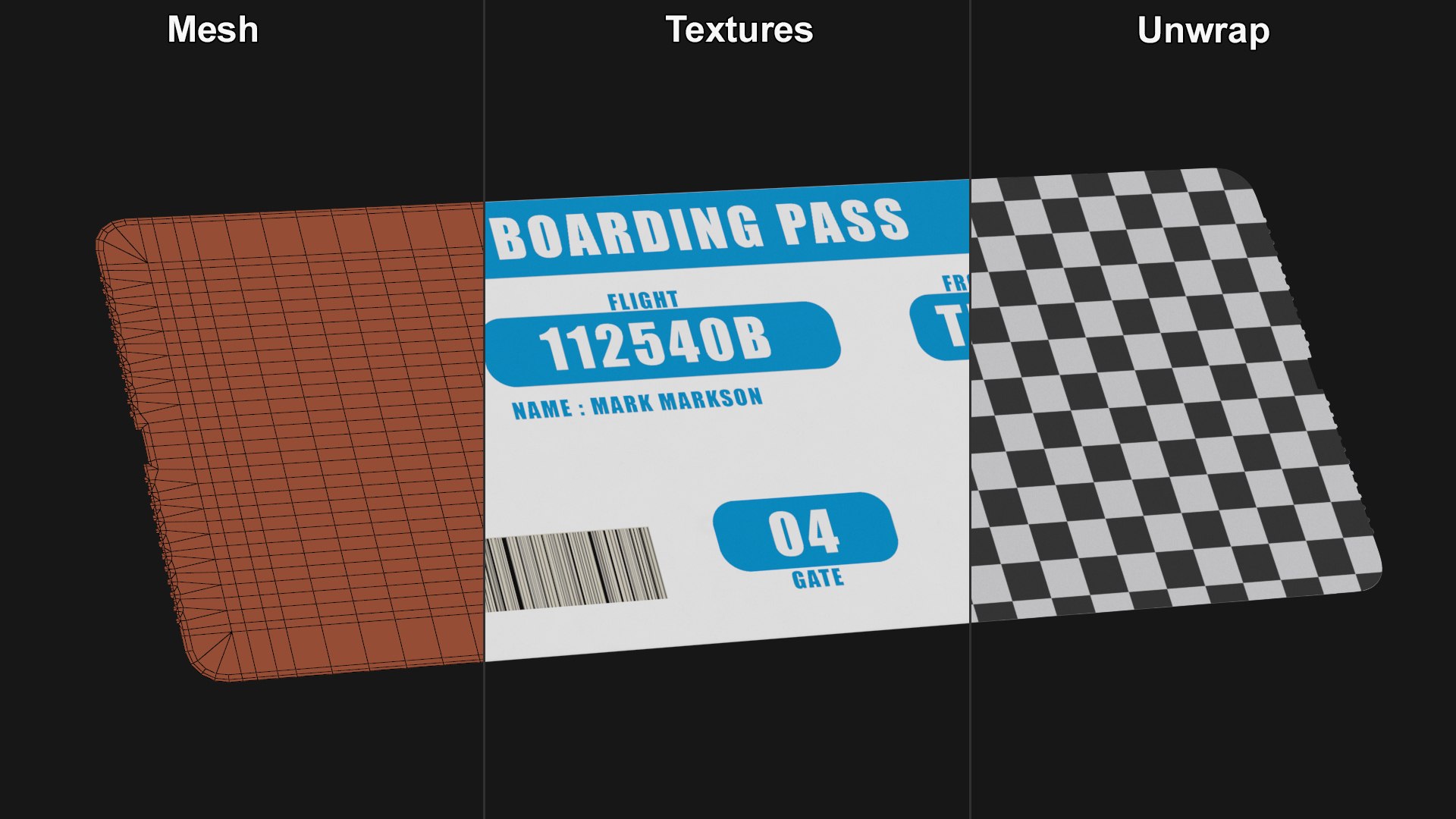 Blue Boarding Pass 3D - TurboSquid 2112945