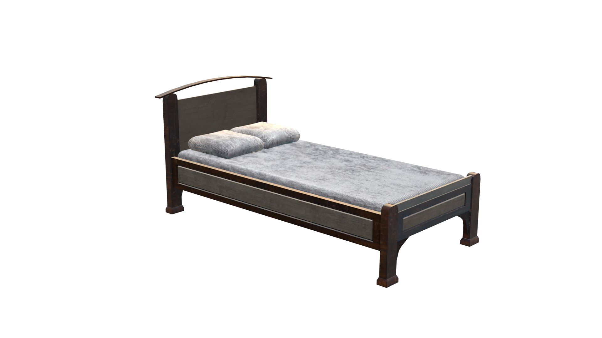 3D Simple Wooden Bed 3D Model Model - TurboSquid 2301727