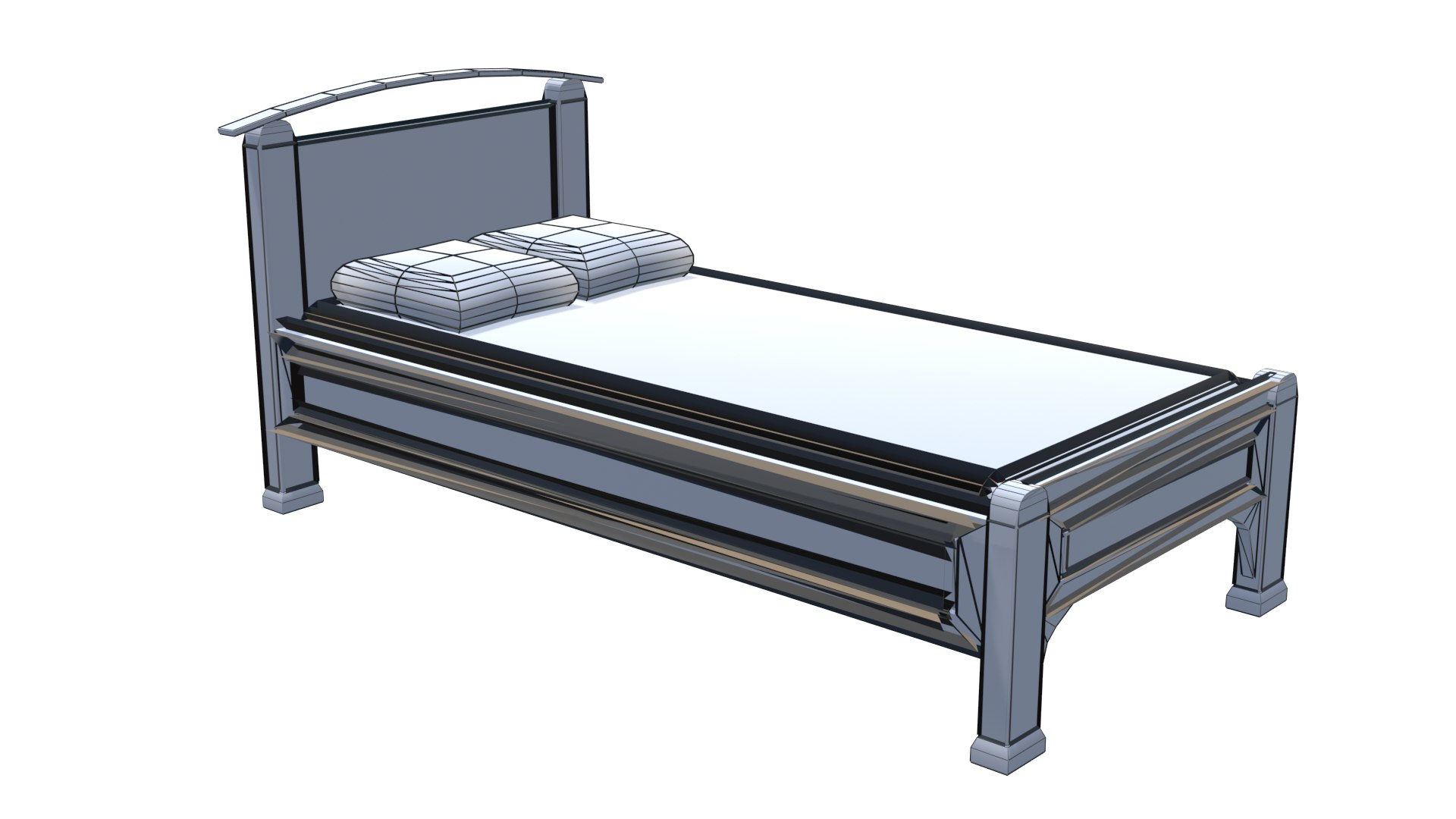 3D Simple Wooden Bed 3D Model Model - TurboSquid 2301727