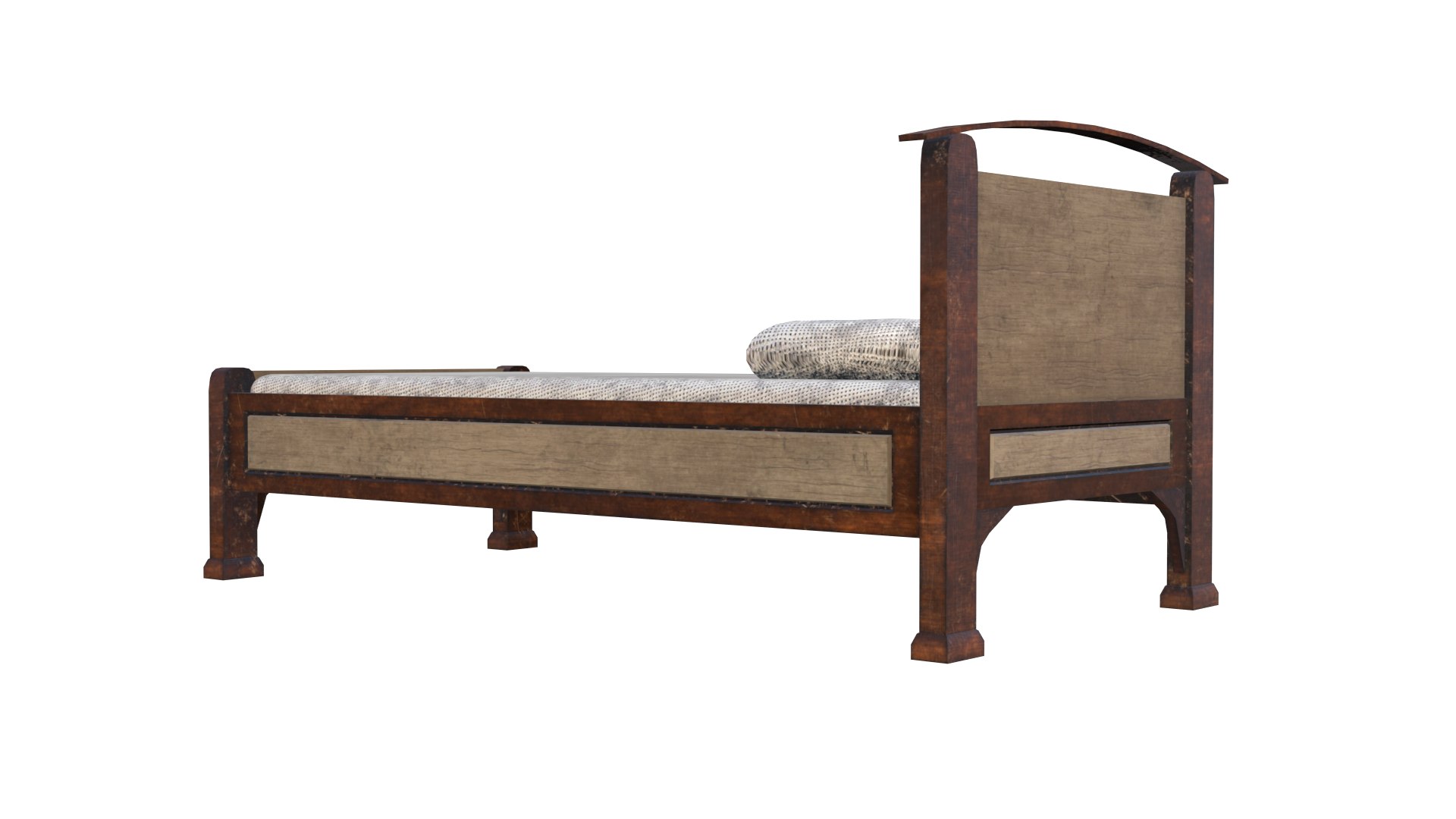 3D Simple Wooden Bed 3D Model Model - TurboSquid 2301727