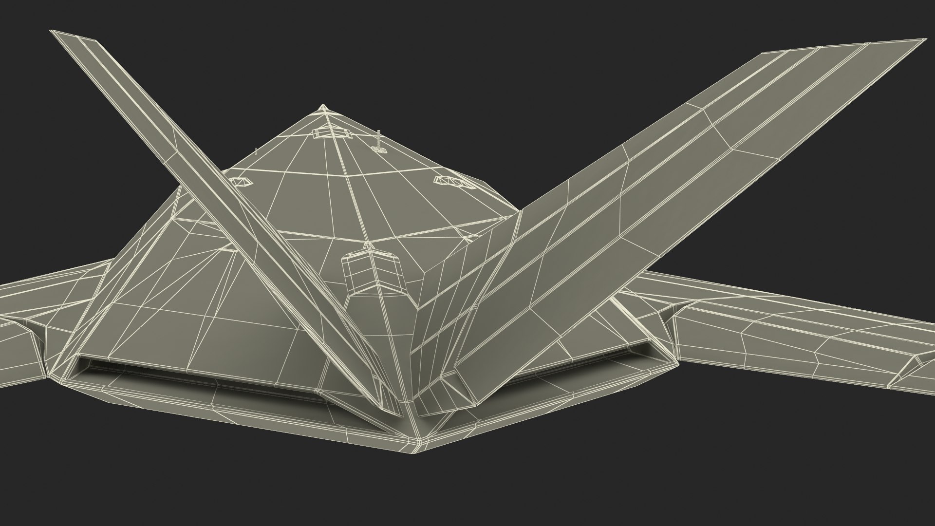 Stealth Aircraft F-117 Nighthawk In Flight Simplified 3D Model ...