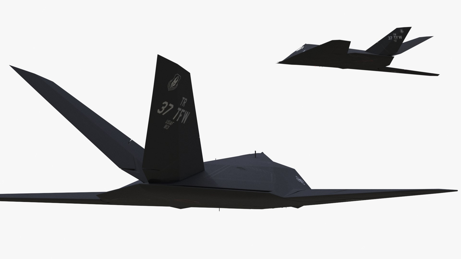 Stealth Aircraft F-117 Nighthawk In Flight Simplified 3D Model ...