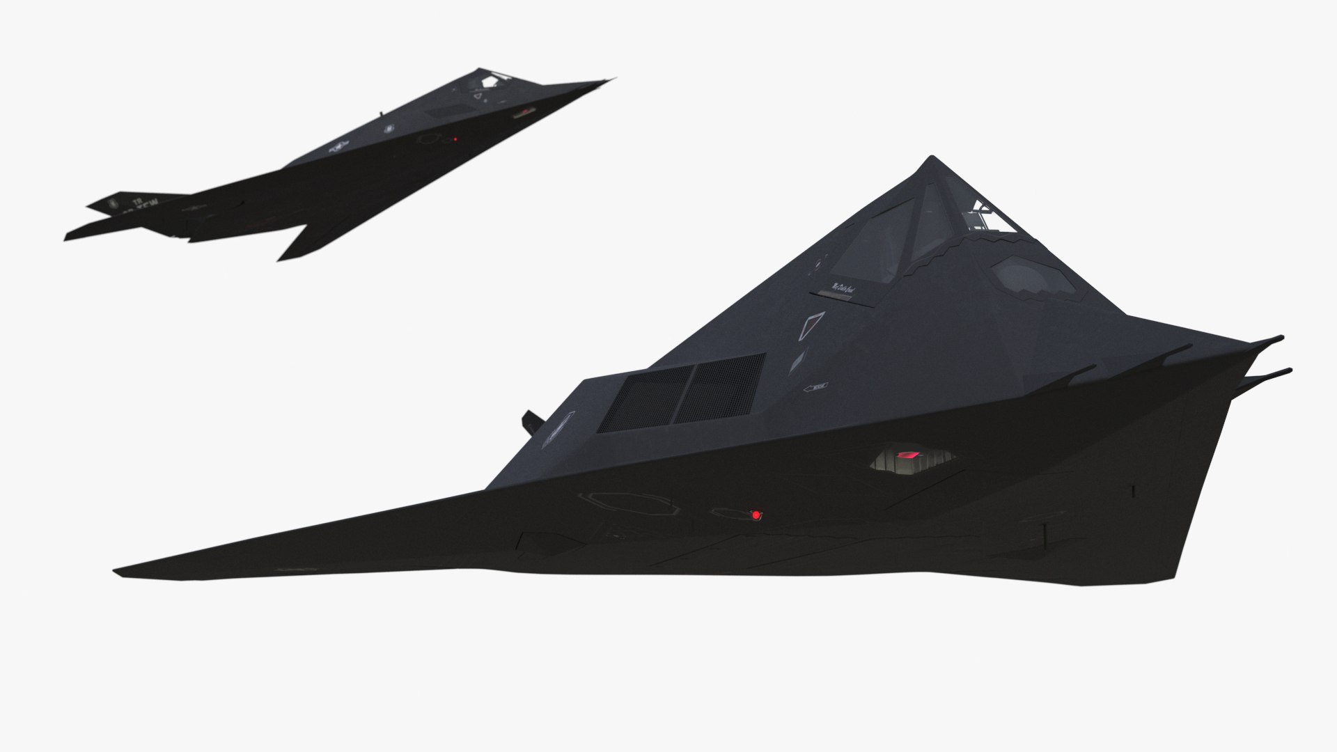Stealth Aircraft F-117 Nighthawk In Flight Simplified 3D Model ...