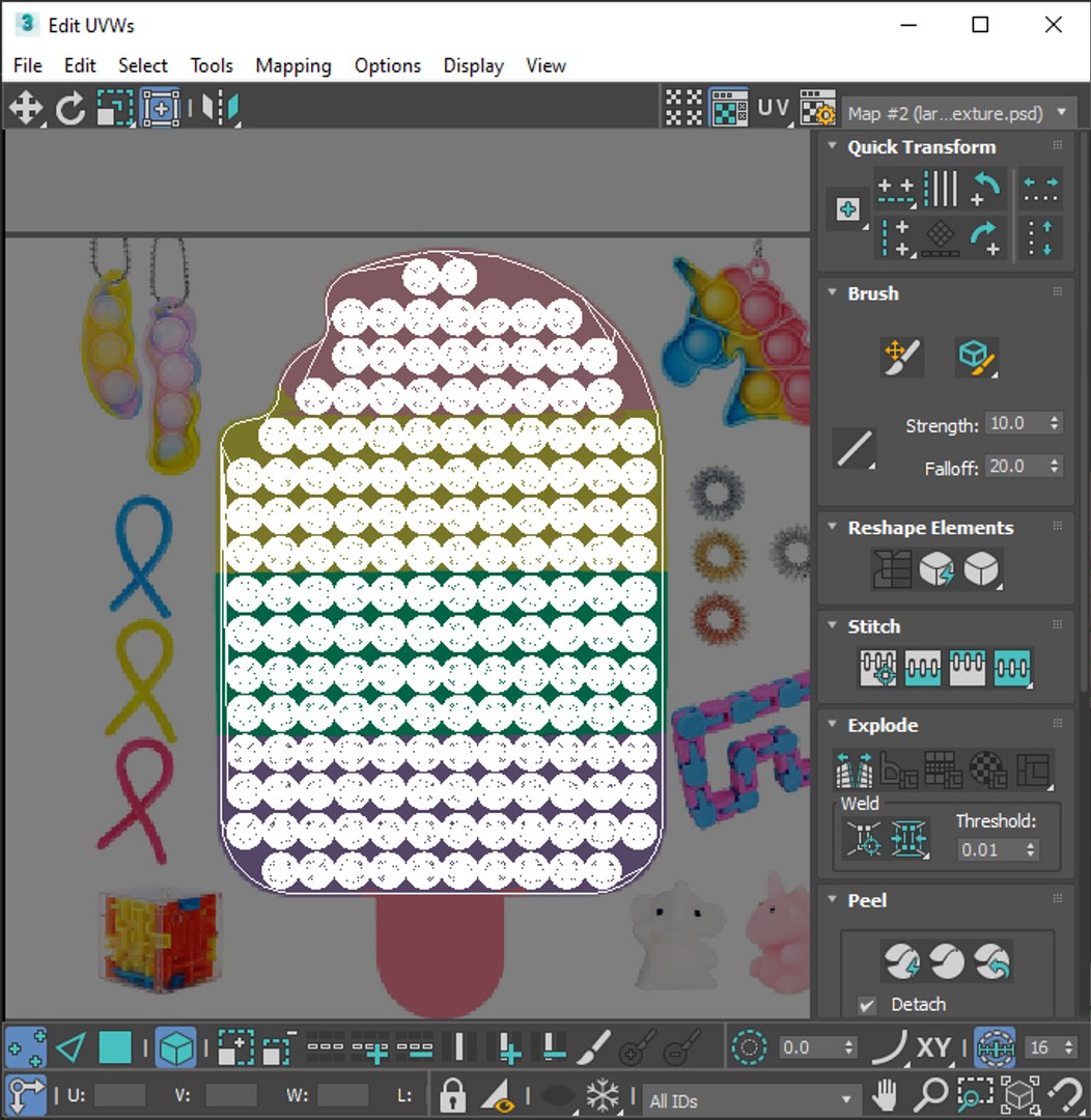 3D model Large Ice Cream Pop It Fidget Toy - TurboSquid 1894682