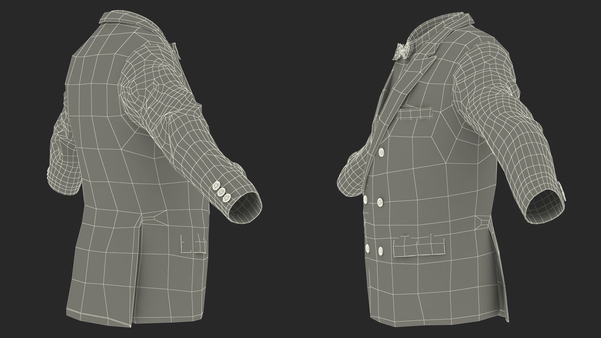 3D Mens Glitter Blazer Jacket With Bow Tie Model - TurboSquid 2130570