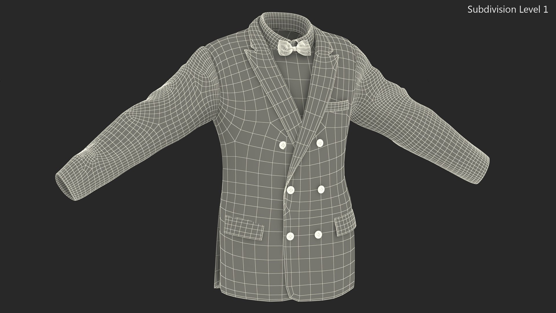 3D Mens Glitter Blazer Jacket With Bow Tie Model - TurboSquid 2130570
