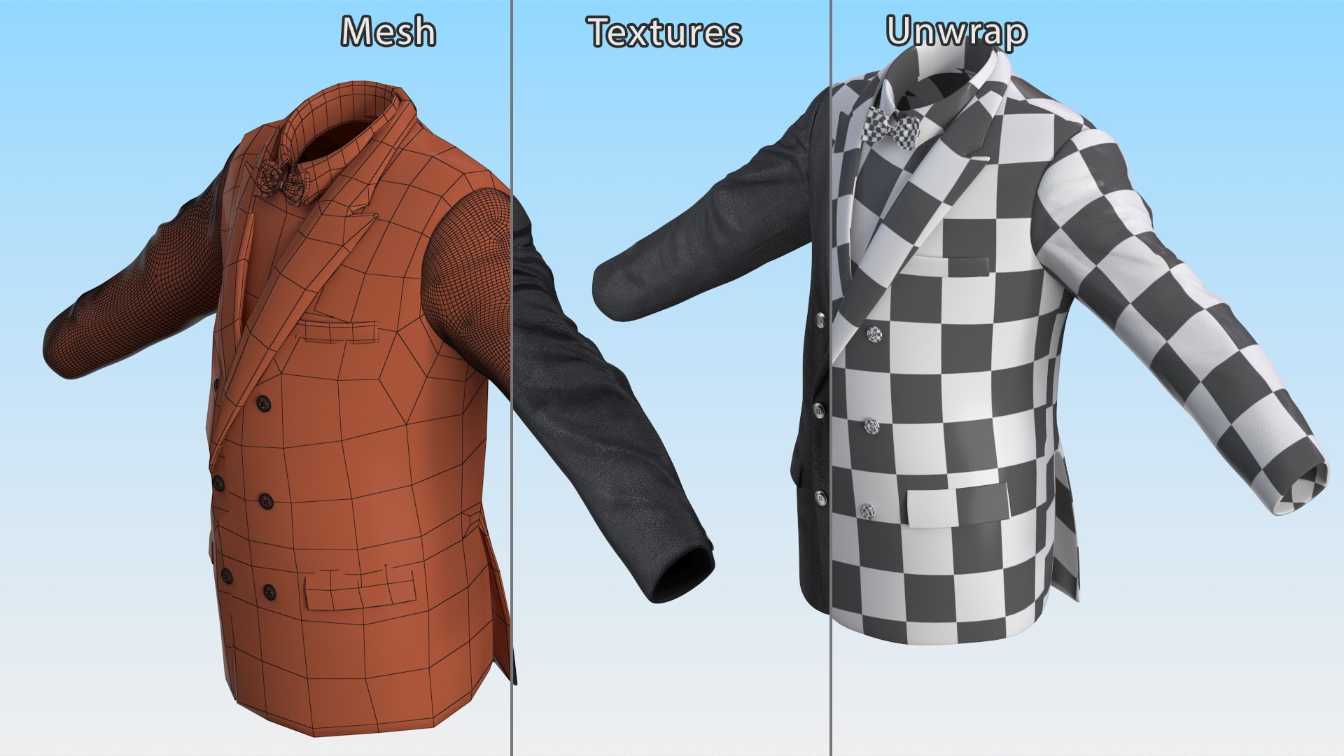 3D Mens Glitter Blazer Jacket With Bow Tie Model - TurboSquid 2130570