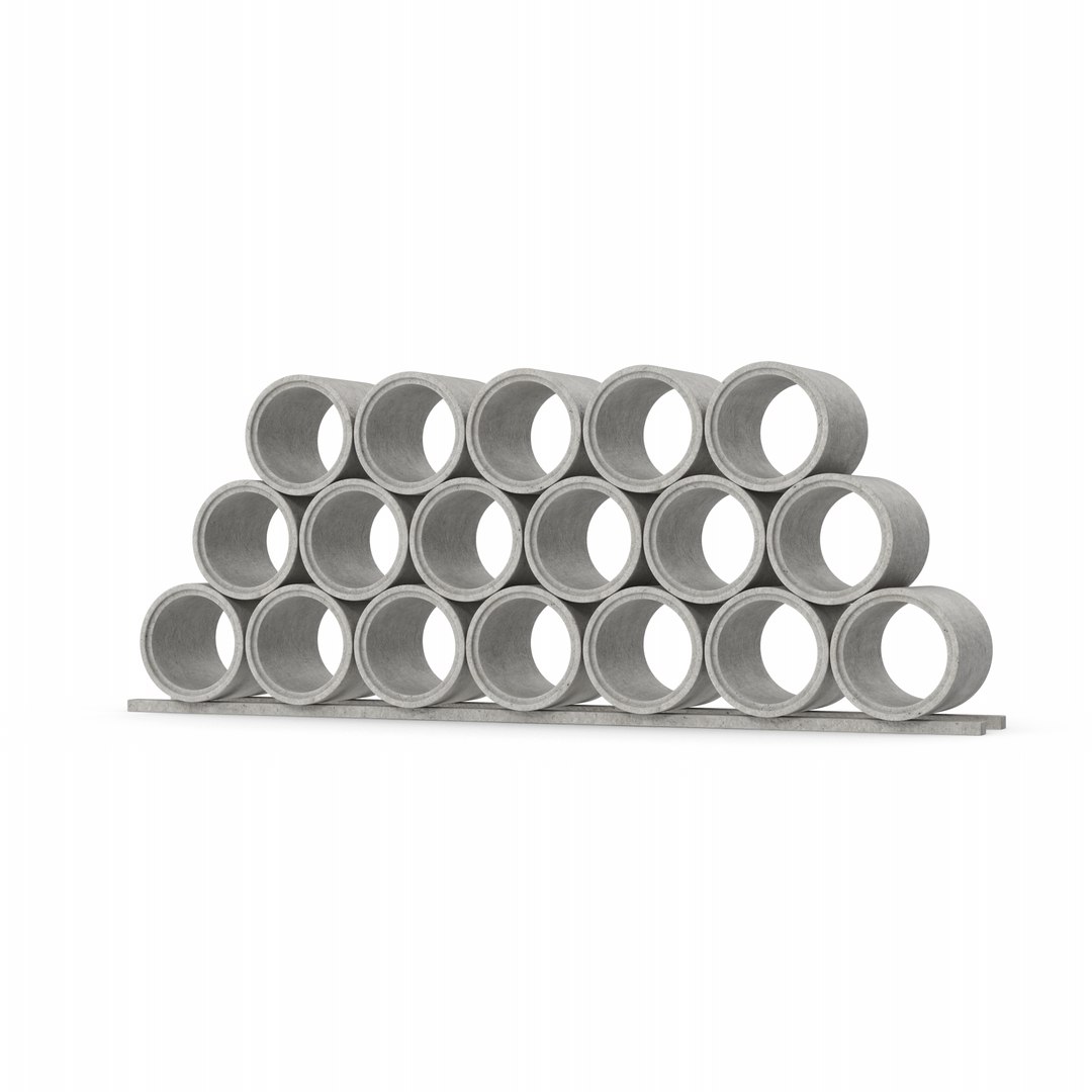 Concrete Pipes Stack 3D Model - TurboSquid 1991265
