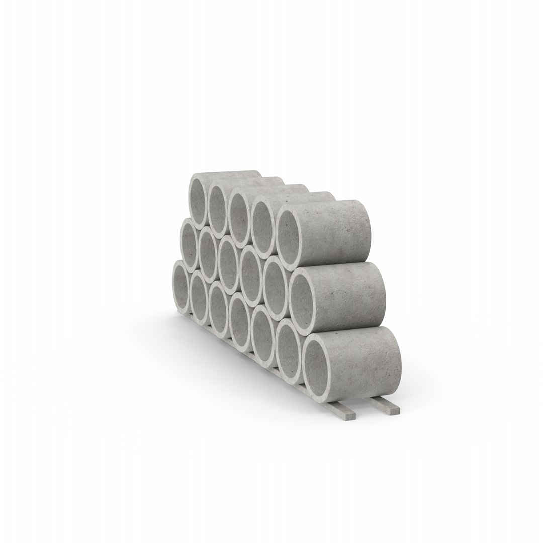 Concrete Pipes Stack 3D Model - TurboSquid 1991265
