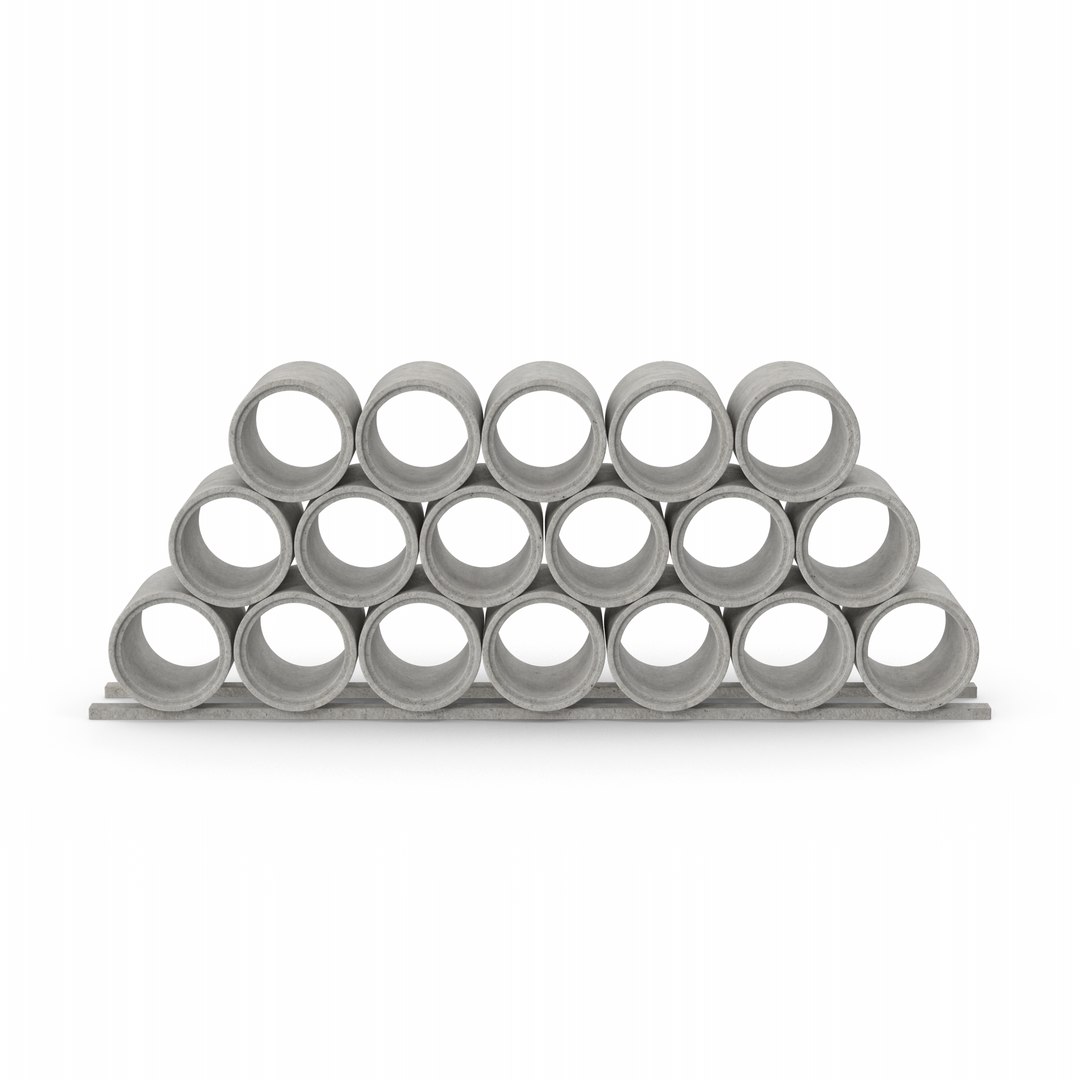 Concrete Pipes Stack 3D Model - TurboSquid 1991265