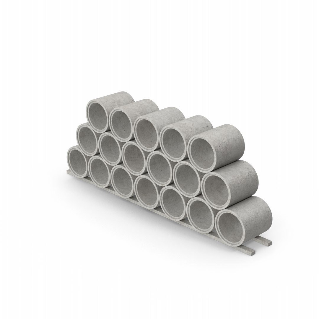 Concrete Pipes Stack 3D Model - TurboSquid 1991265