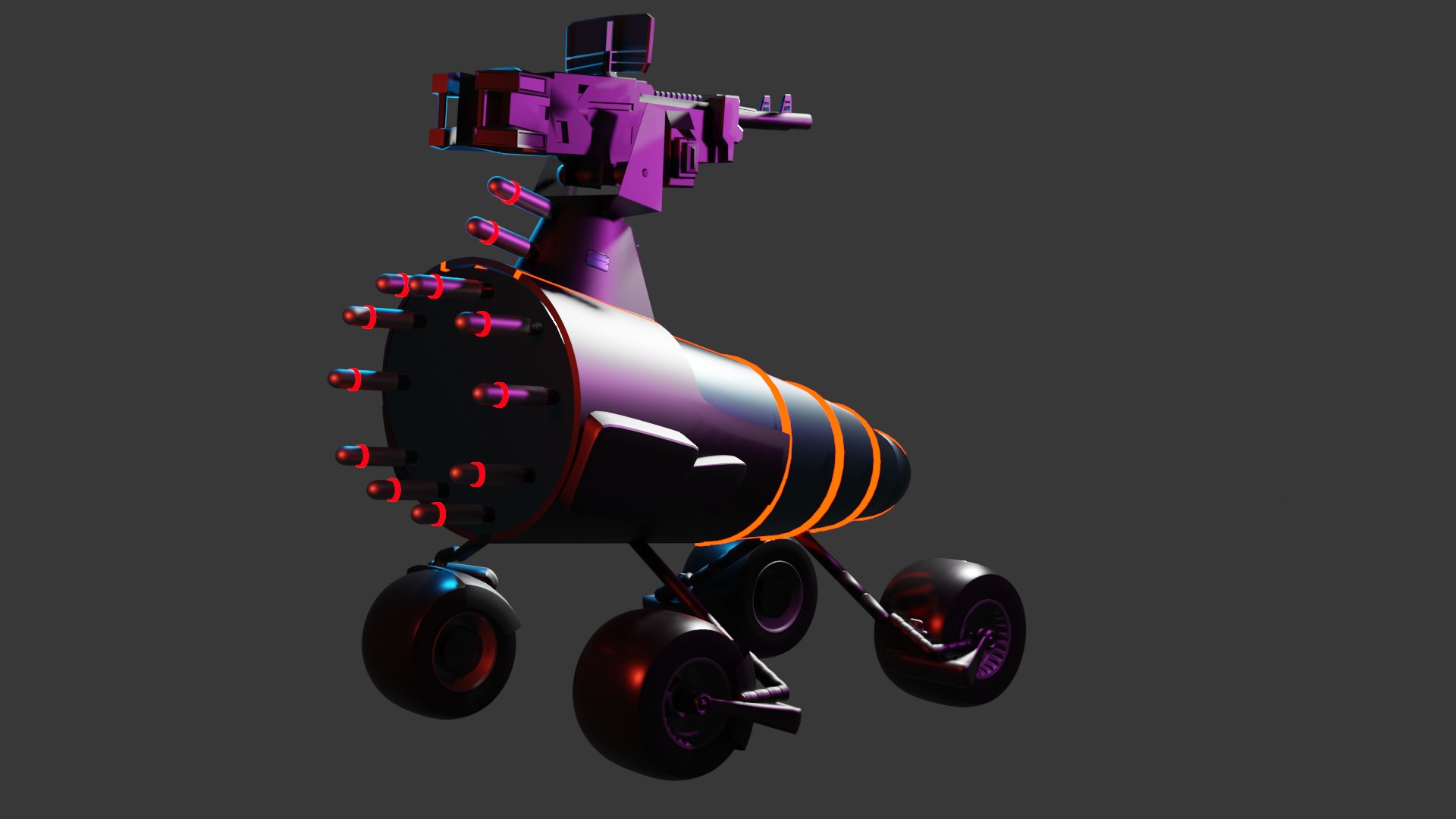 3D Cyber Mini Car With Machine Gun - TurboSquid 1978740