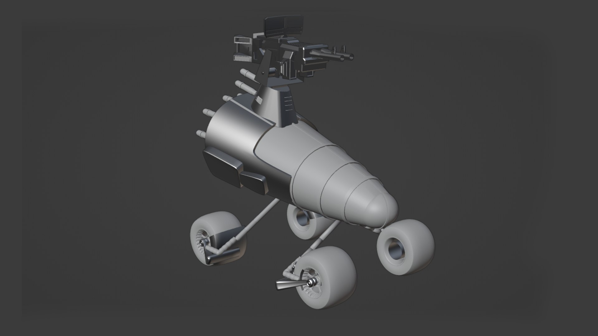 3D Cyber Mini Car With Machine Gun - TurboSquid 1978740