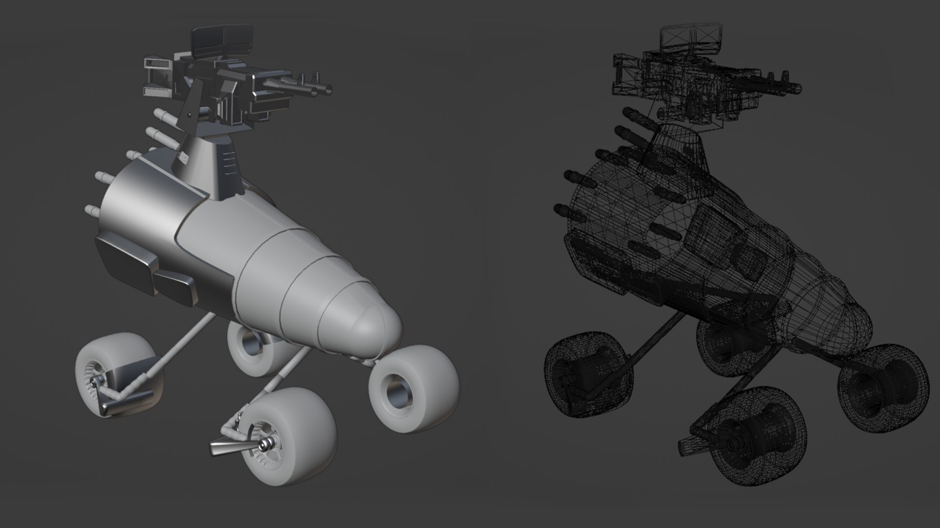 3D Cyber Mini Car With Machine Gun - TurboSquid 1978740