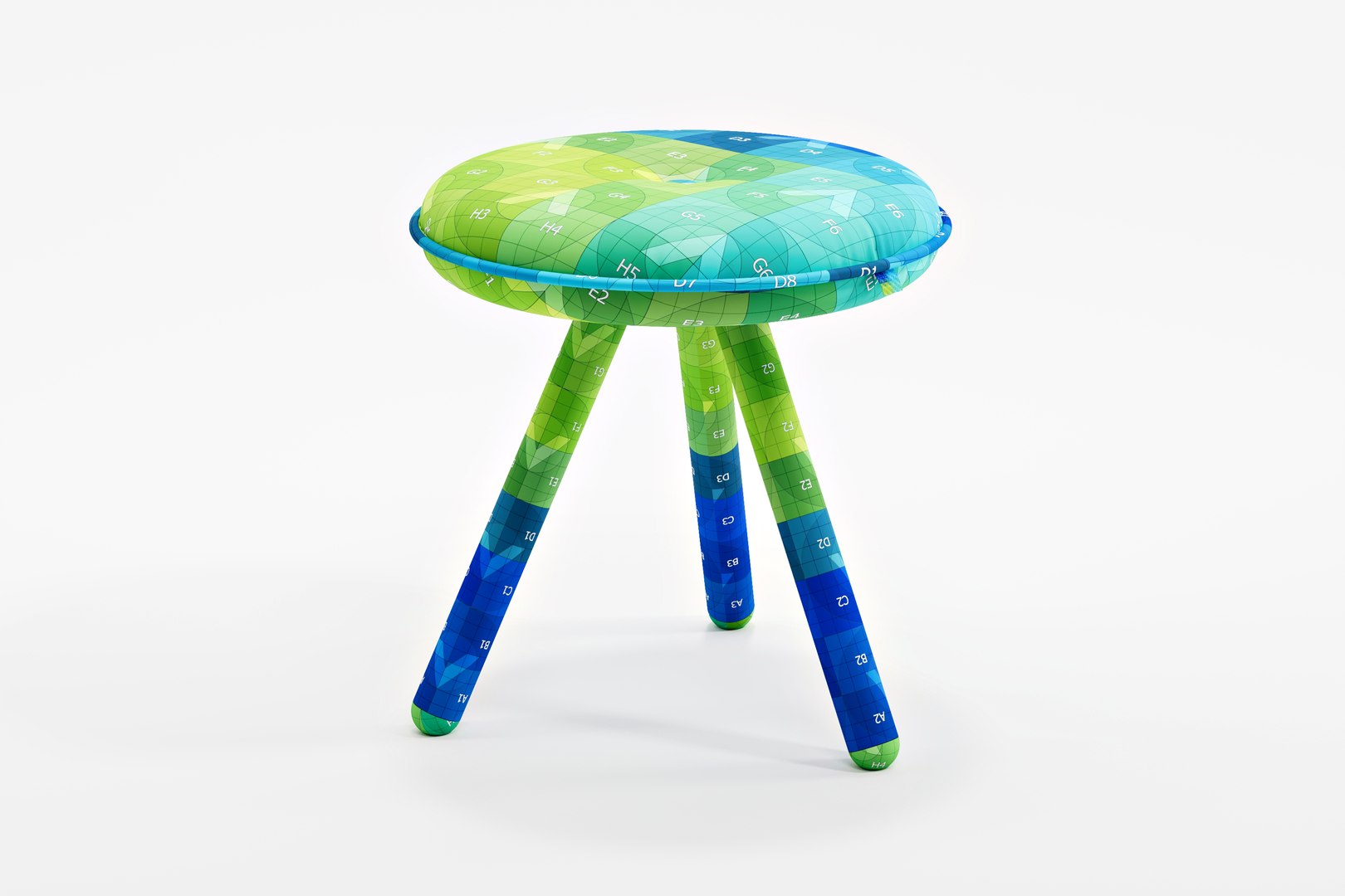 3D Model Stool Upholstered - NET WORK PLACE Organic - TurboSquid 2190012