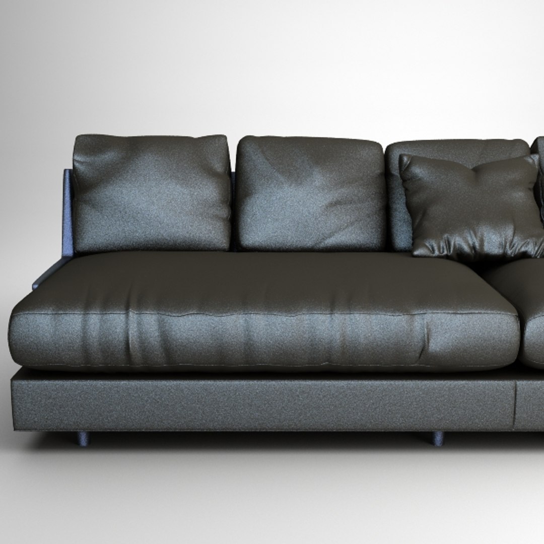 3d Model Modern Black Sofa