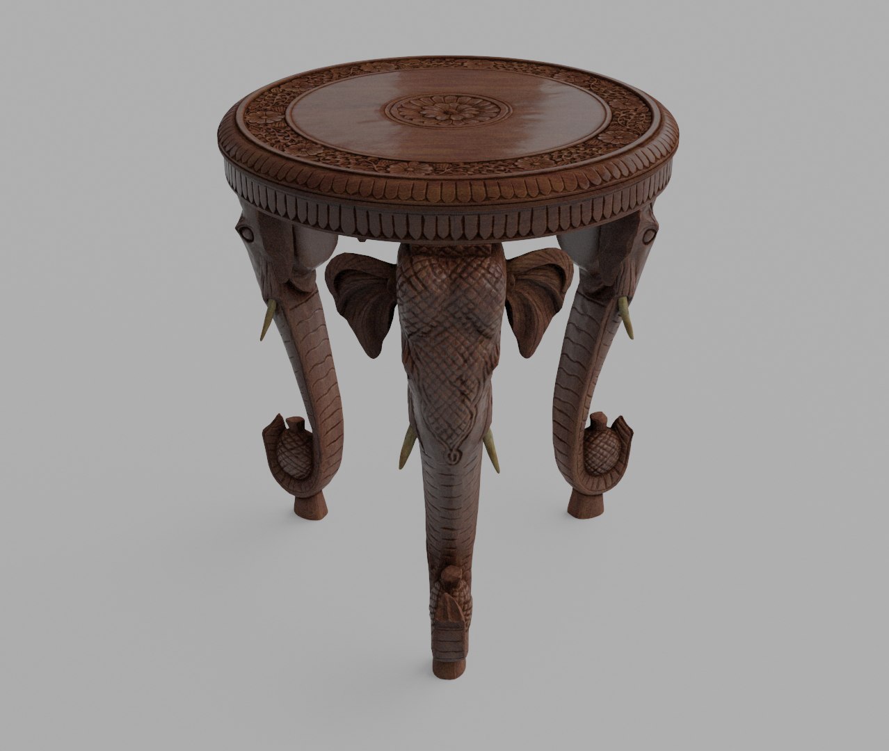 3D indian carved table elephant model - TurboSquid 1346541