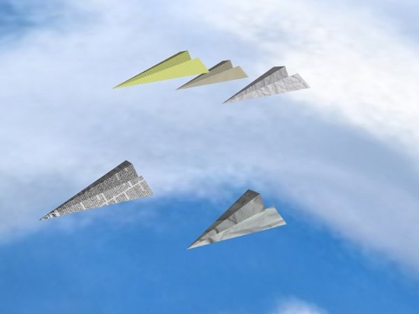 free paper airplane 3d model