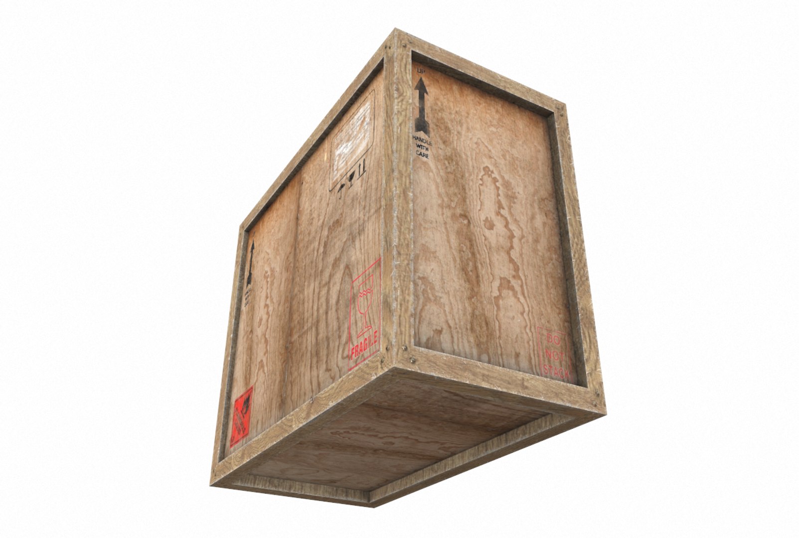 Old wooden cargo crate model - TurboSquid 1408162