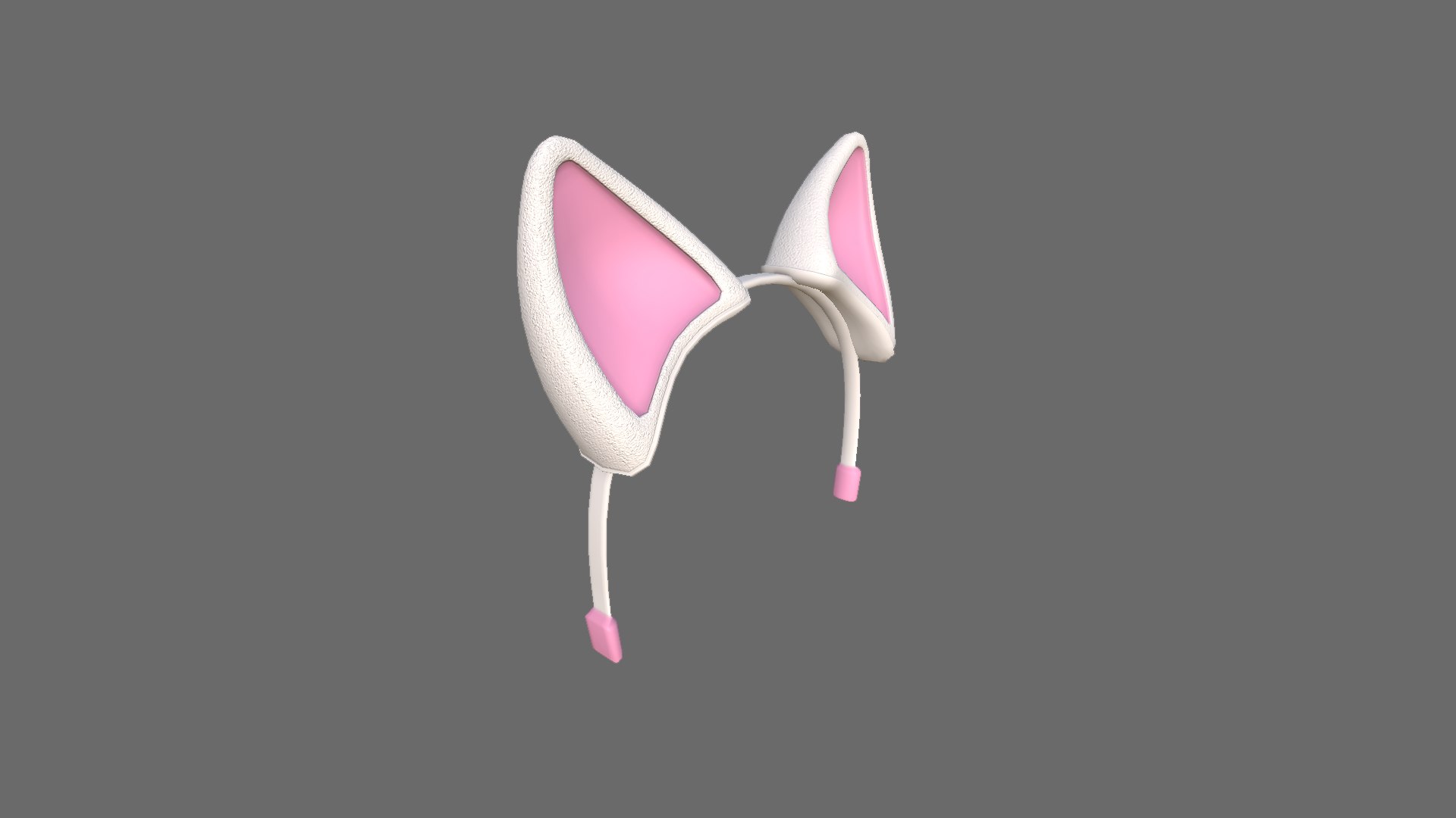 3D model Furry Ears Tiara B06 White - Headband Character Design ...
