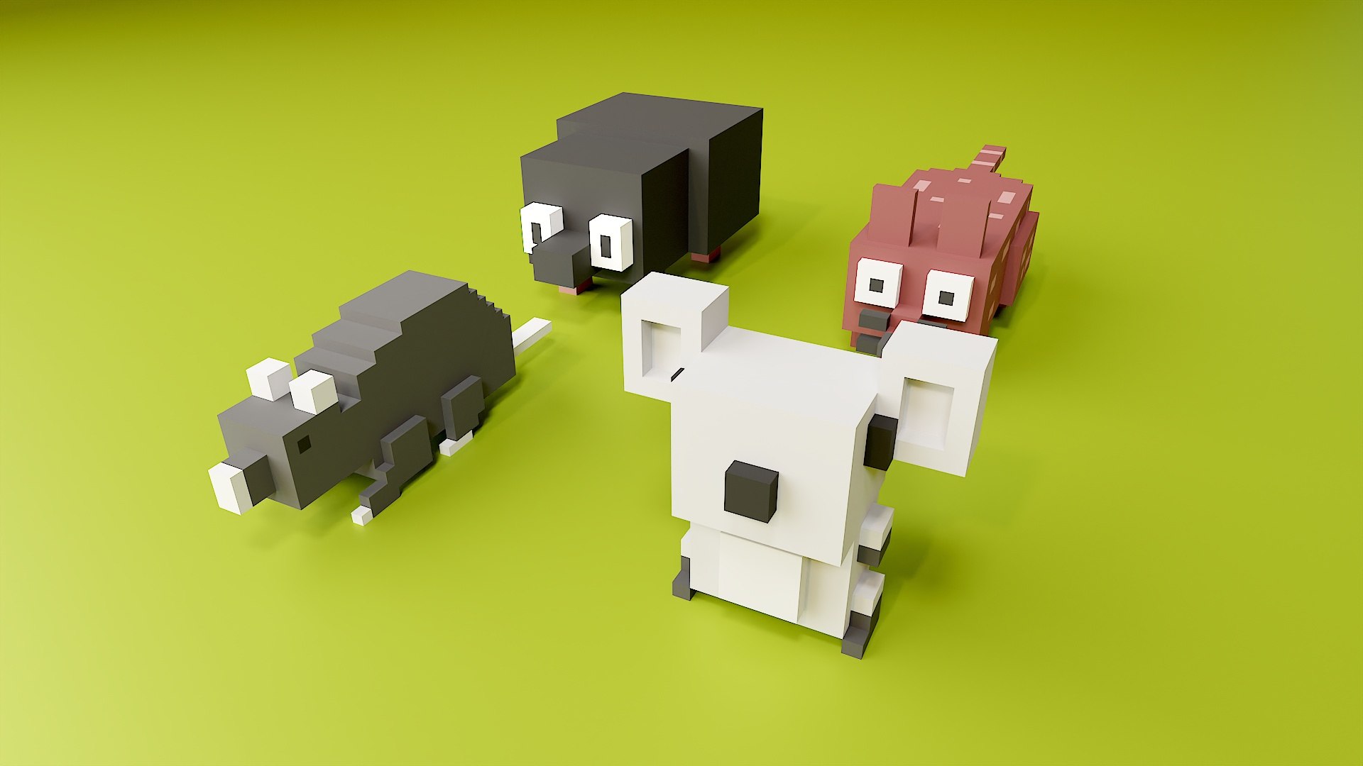 3D Model Rat Voxel Art Pack 3d Model - TurboSquid 2182622