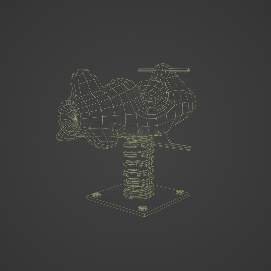 3D Rocket Spring Rider In Old Vintage Post Apocalyptic Style Model ...
